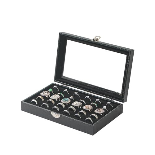 30 Slots Ring Organizer Box for Jewelry,Rings Cufflinks Storage Case ...