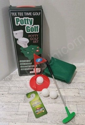 Toilet Golf Mini Golf Bathroom Toilet Practice Putting Golfing Game Gag ...