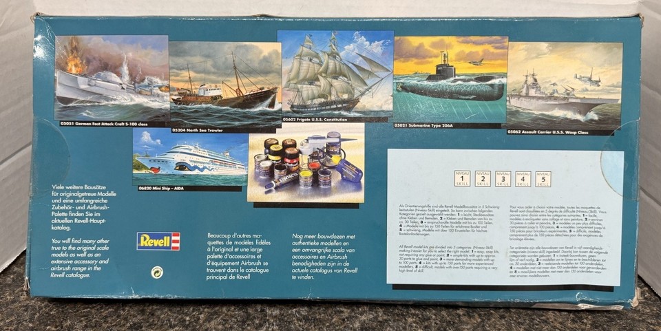 REVELL GERMAN RESEARCH VESSEL METEOR BOAT SHIP MODEL KIT 1:300 BOXED ...