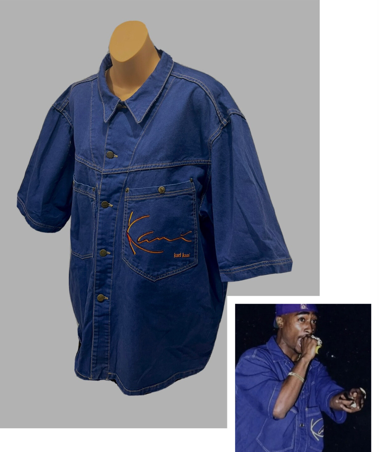 Karl Kani Vintage Pac Shirt 90s Denim Grail XL - Gem