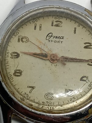 VINTAGE Swiss MILITARY WWII watch ONSA SPORT cal. Onsa 395 Felsa 390 ...