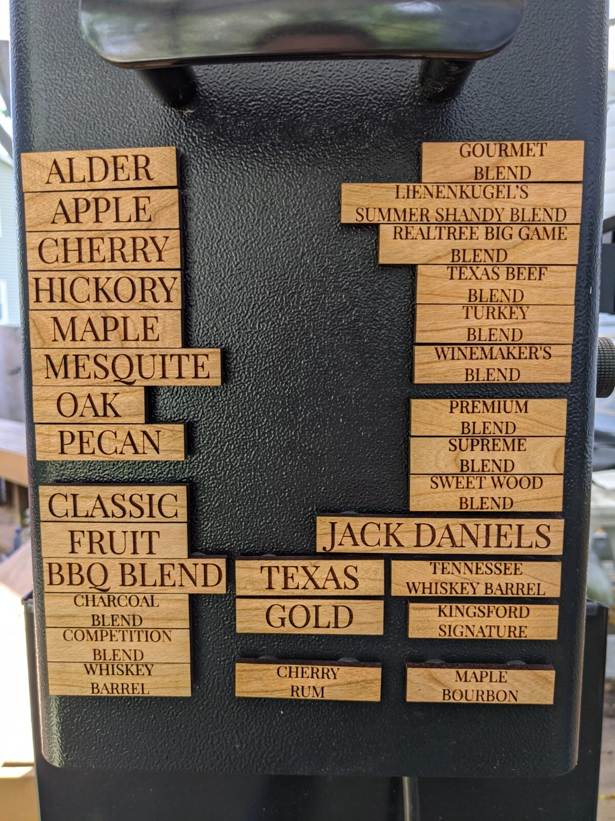 WOODEN Magnetic Pellet Smoker Labels. Traeger, Pit Boss, more. CHERRY ...