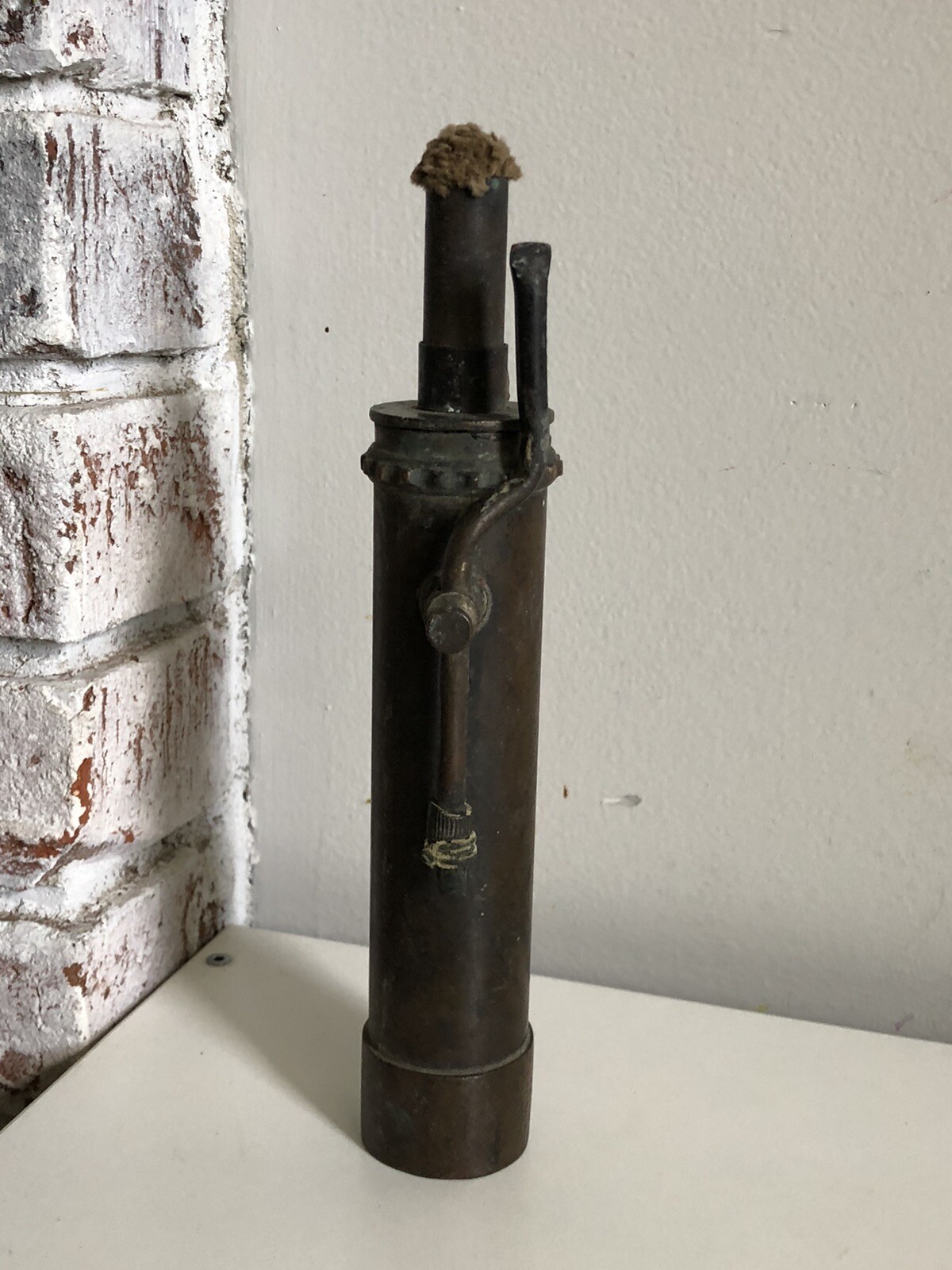 Antique Railroad Torch Hand Flare Lantern with Wick, Heavy Solid Brass ...