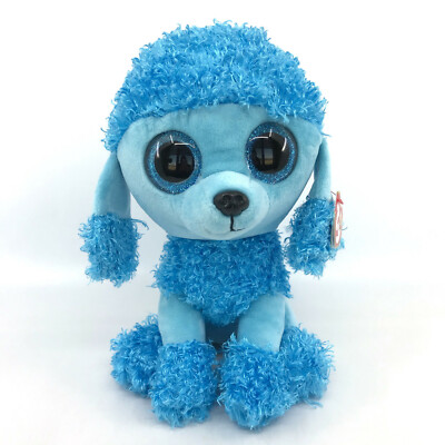 TY Beanie Boos Mandy Poodle Dog 2017 NEW 9in Medium Blue Sparkle Eyes ...