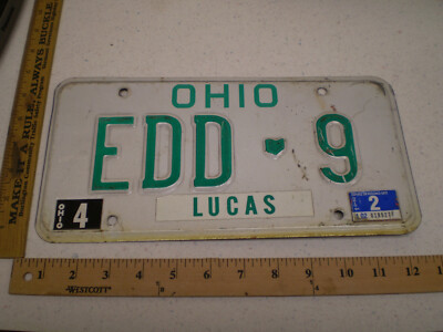1991 91 OHIO OH VANITY LICENSE PLATE EDD-9 ED EDDIE EDWARD 9 | eBay