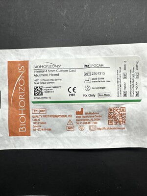 BioHorizon Internal 4.5mm Custom Cast Abutment - Hexed | eBay