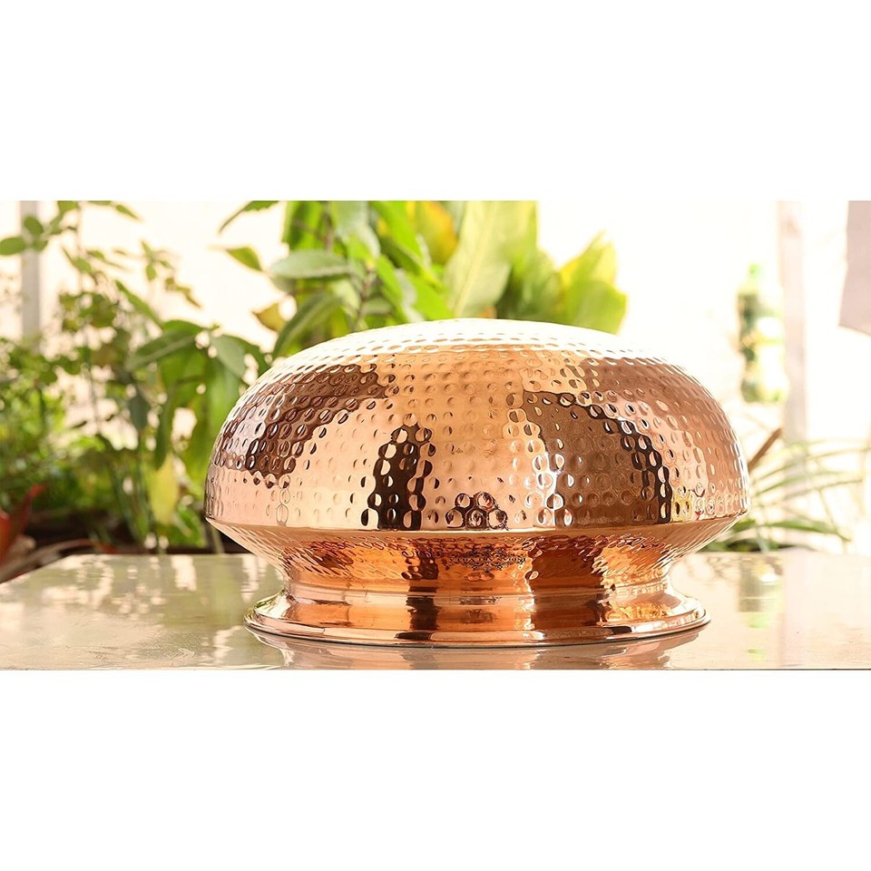 Copper Hammered Finish Cookware Handi with Tin Lining Inside Capacity ...