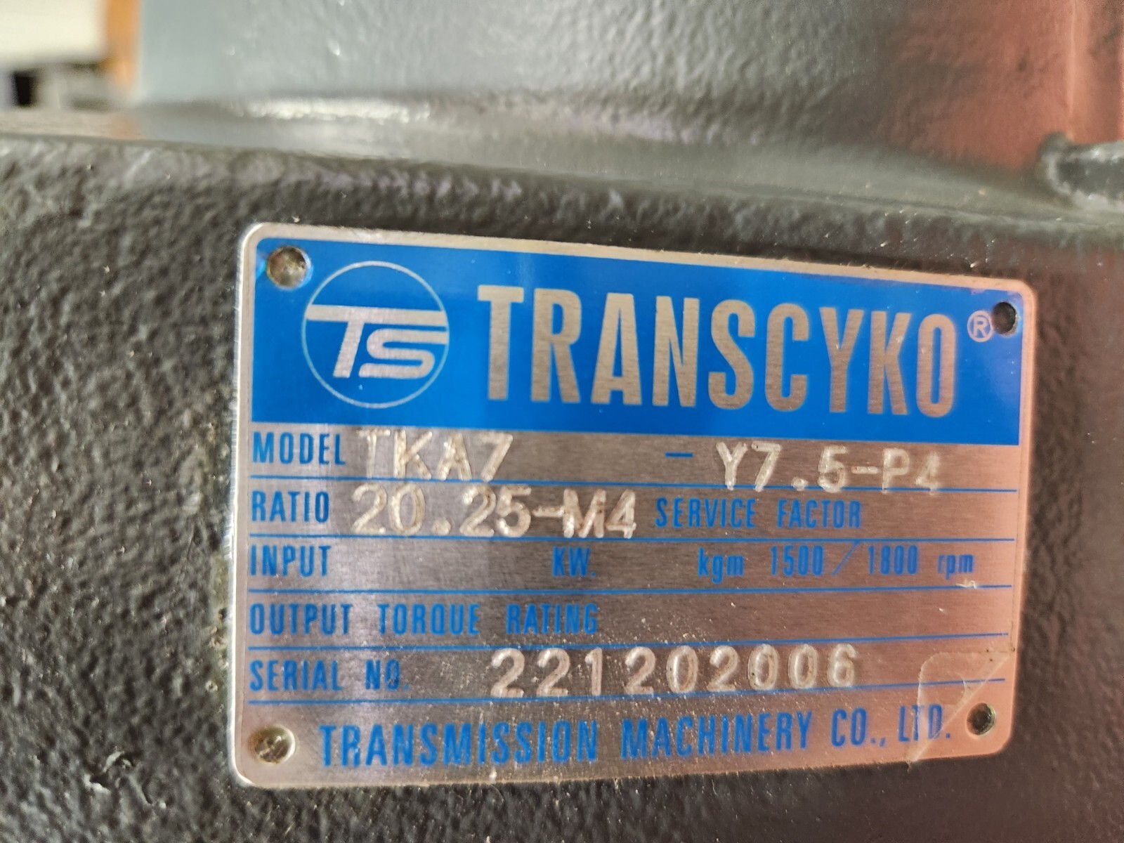 Transcyko - Gearbox TKA7-Y7.5-20.25-NEMA213/5TC | eBay