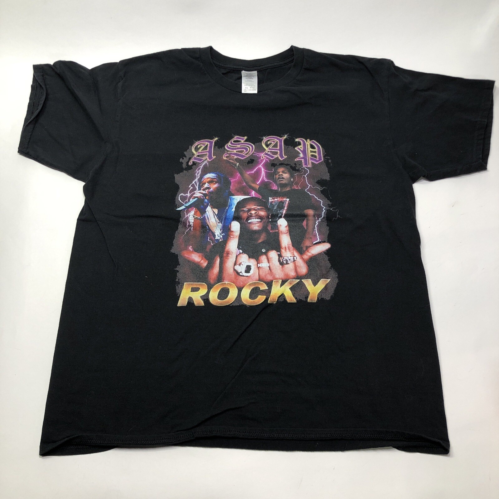ASAP A$AP Rocky Middle Finger Photo Logo size 2XL Bla… - Gem