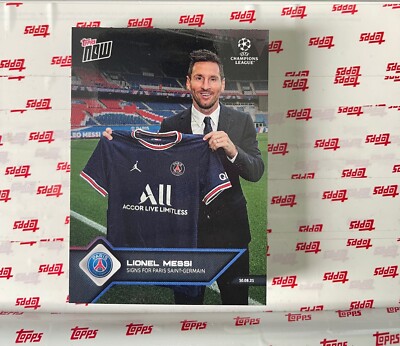 2021 Topps Now UEFA UCL #12 Lionel Messi Signs for Paris Saint-Germain ...