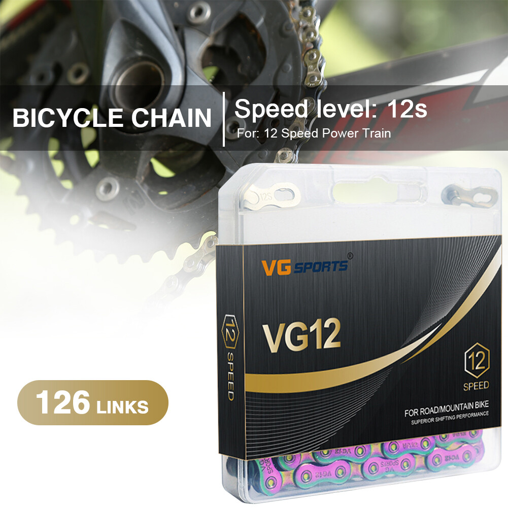 VG Sports Bicycle Chain Steel 12 Speed 126 Link Road MTB Bike Chain ...