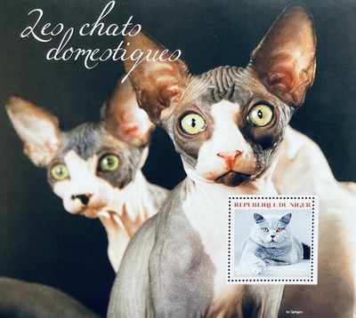 NIGER CAT STAMPS SOUVENIR SHEET 2014 MNH SPHYNX CATS PET DOMESTIC ...