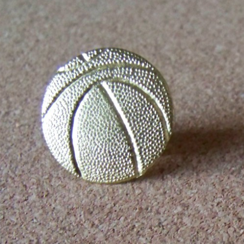 Basketball lapel pin gold tone 0.9" diameter | eBay