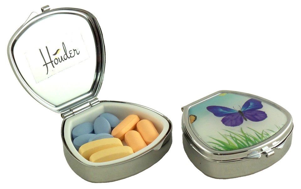 Cute Pill Box For Purse Decorative Vitamin Case Mint Holder Blue ...