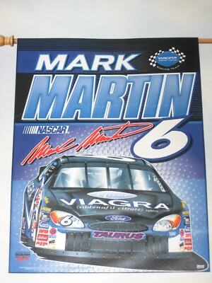 Mark Martin #6 Weather Resistant 27" x 37" Vertical Flag Indoor Outdoor ...