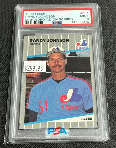 1989 Fleer PSA 9 Randy Johnson Marlboro Ad On Screen Montreal Expos MLB ...