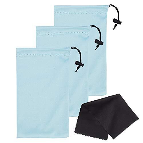 Sunglasses Pouch Soft Slim Glasses and Phone Case with Drawstring Light ...