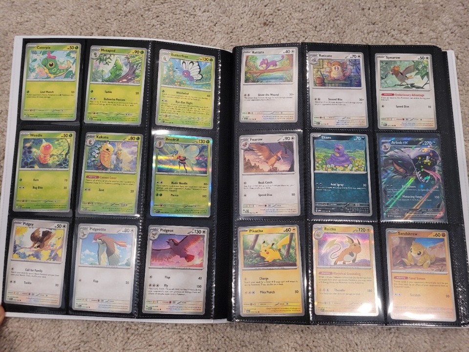 Pokemon 151 Complete Base Master Set of 165 in Binder w/ Holo Energies ...
