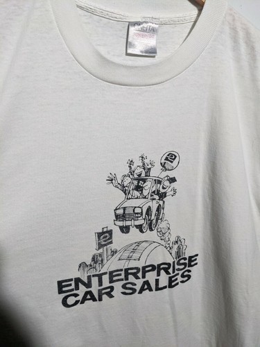Vintage Enterprise Car Rental T-Shirt Tee White Men's Size XL Sing ...