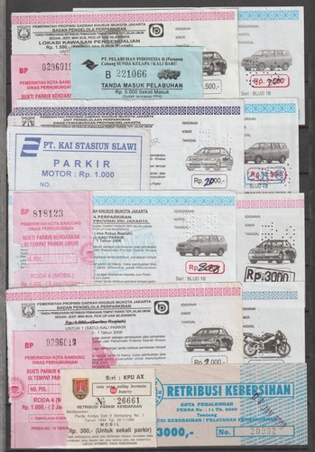 Indonesia Revenue stamp Meterai Padjak Ticket Tax fees Parking ...