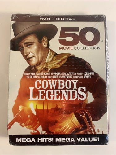 Cowboy Legends DVD Set 50 Movie MegaPack John Wayne Western B&W New ...