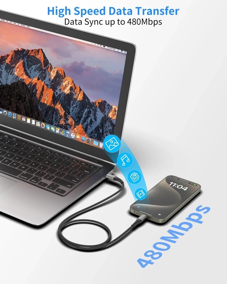 HeavyDuty USB Type C Charging Cable Braided Fast Phone Charger Long ...
