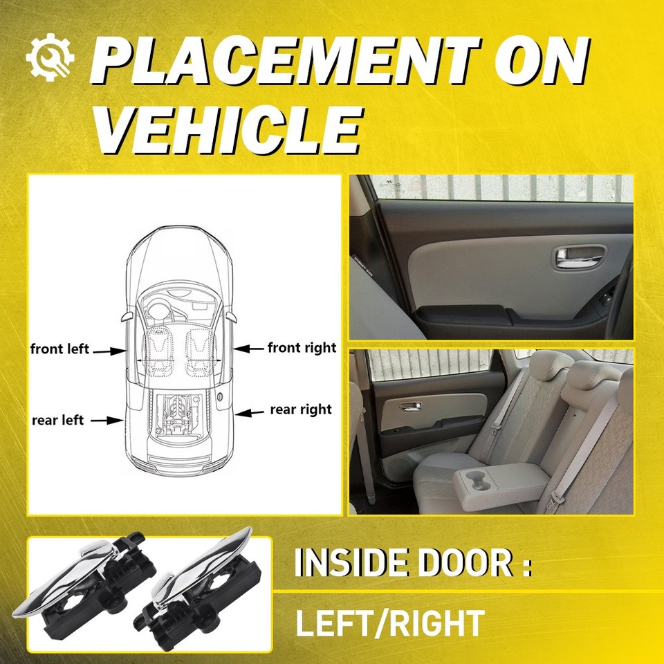 For Hyundai 07-10 Elantra Front/Rear Left Right Interior Door Handle ...