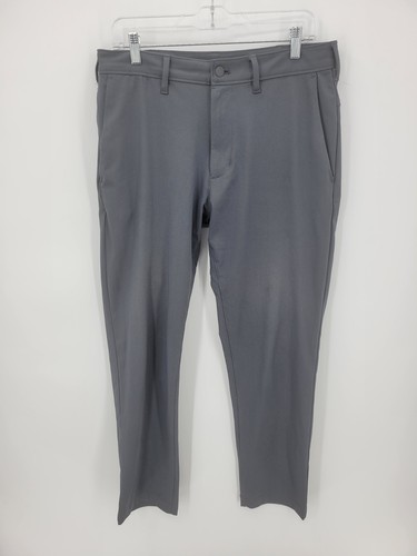 Lands End Pants Mens 33 Gray Flat Front Tech Performance Casual Stretch ...