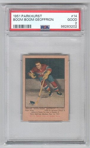 1951-52 Parkhurst #14 Boom Boom Geoffrion Canadiens HOF Rookie PSA 2 | eBay