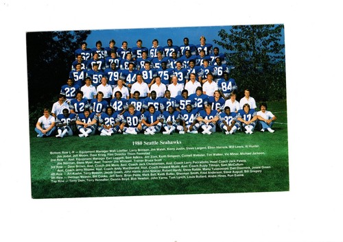 VINTAGE ORIGINAL 1980 SEATTLE SEAHAWKS 6X9 TEAM PHOTO CARD KRIEG ...