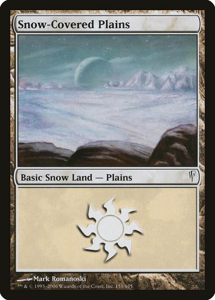 Snow-Covered Plains Coldsnap HEAVILY PLD Basic Land MAGIC MTG CARD ...
