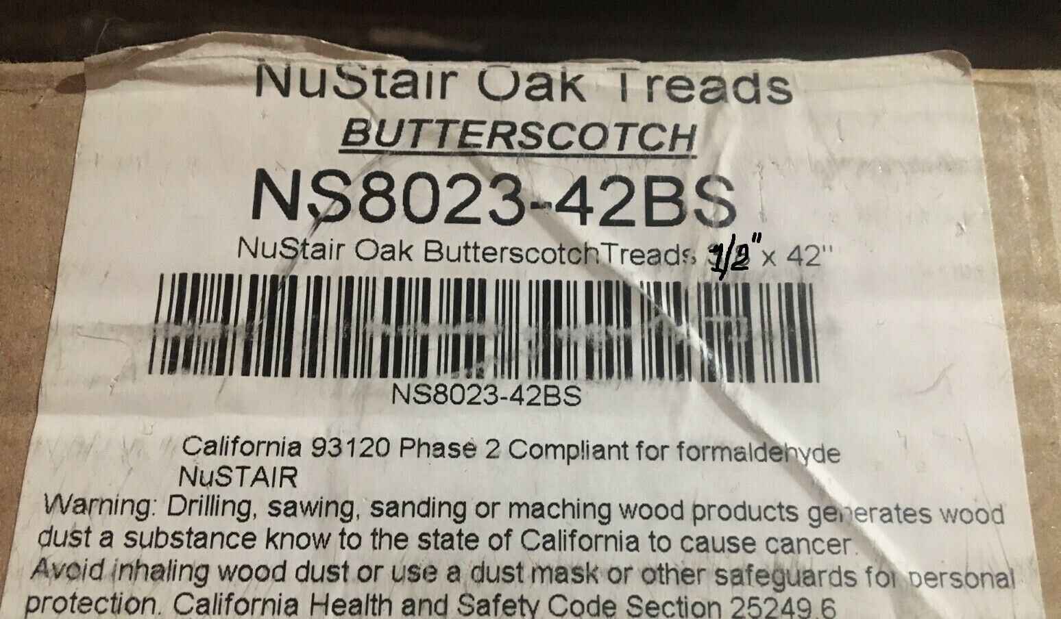 NuStar NS8023-42BS Oak Butterscotch Retro Stair Tread 12" x 1/2" x 42 ...