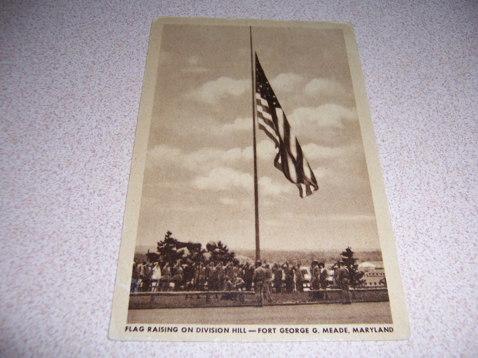 1943 FLAG RAISING on DIVISION HILL, FORT GEORGE G MEADE, MD. VTG ...