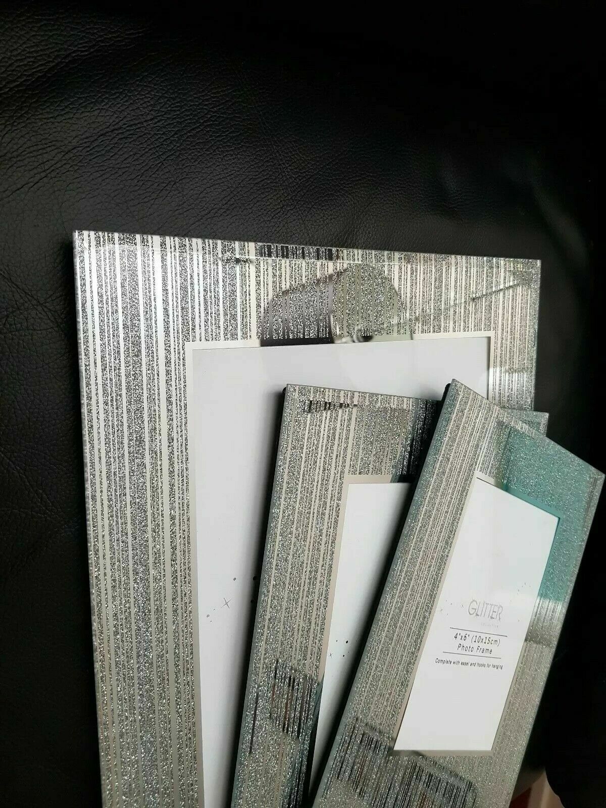 Elegant Silver Glitter Photo Frame 8x10" A4 size photo Sparkle Glass ...