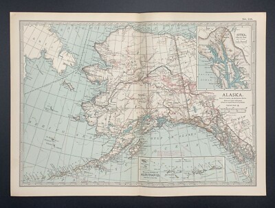 Original Encyclopaedia Britannica Map of Alaska from 1903 | eBay UK
