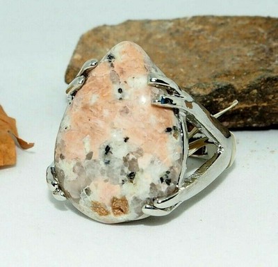 Pink leopard jasper ring 100% natural stone - size 20 (20mm) | eBay