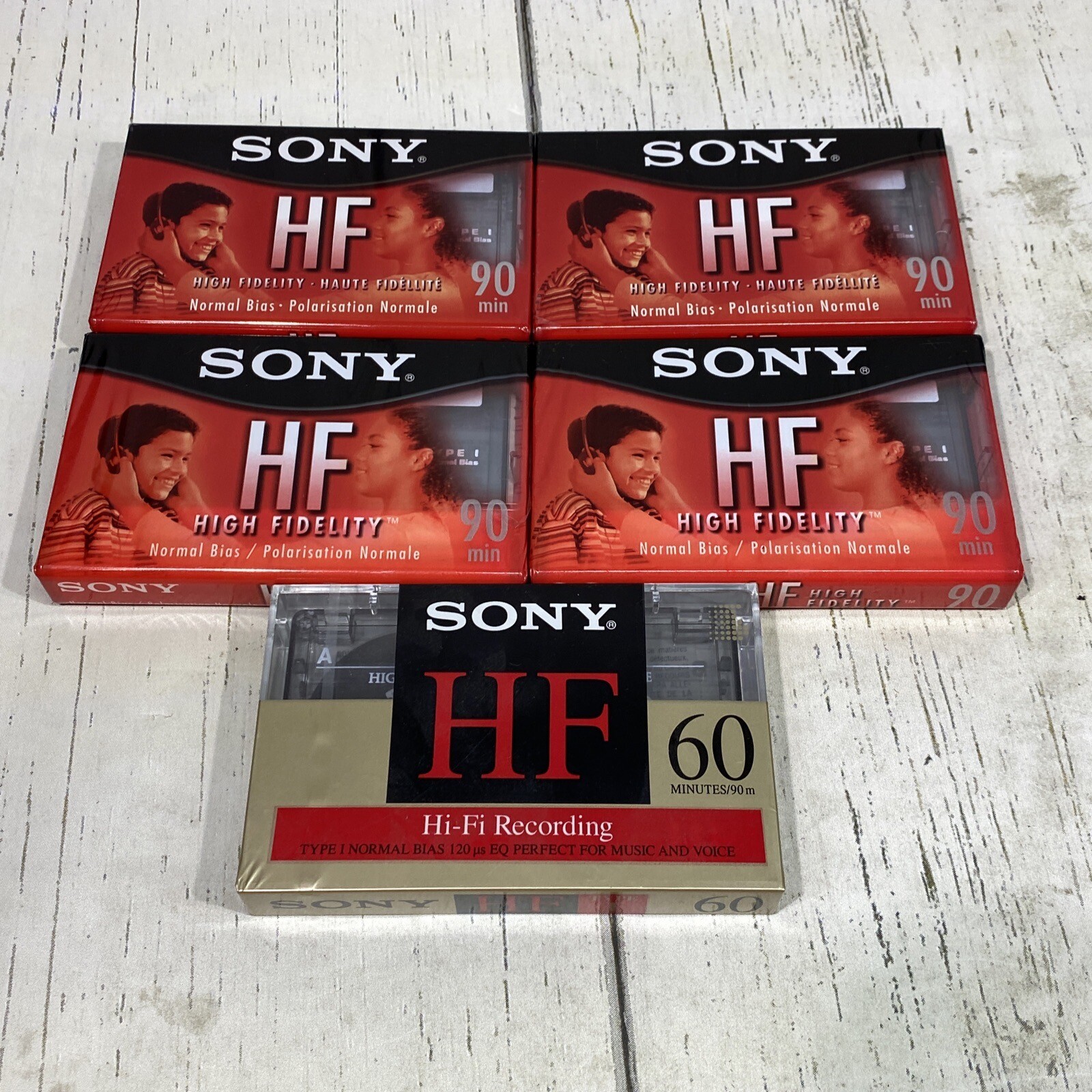 4 SONY High Fidelity HF Blank Audio Cassette Tapes 90 Minutes NEW 1 HF ...