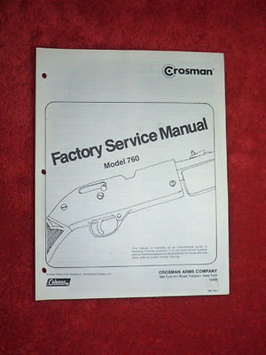 Crosman 760 Factory Service Manual With Two (2) Exploded View | eBay