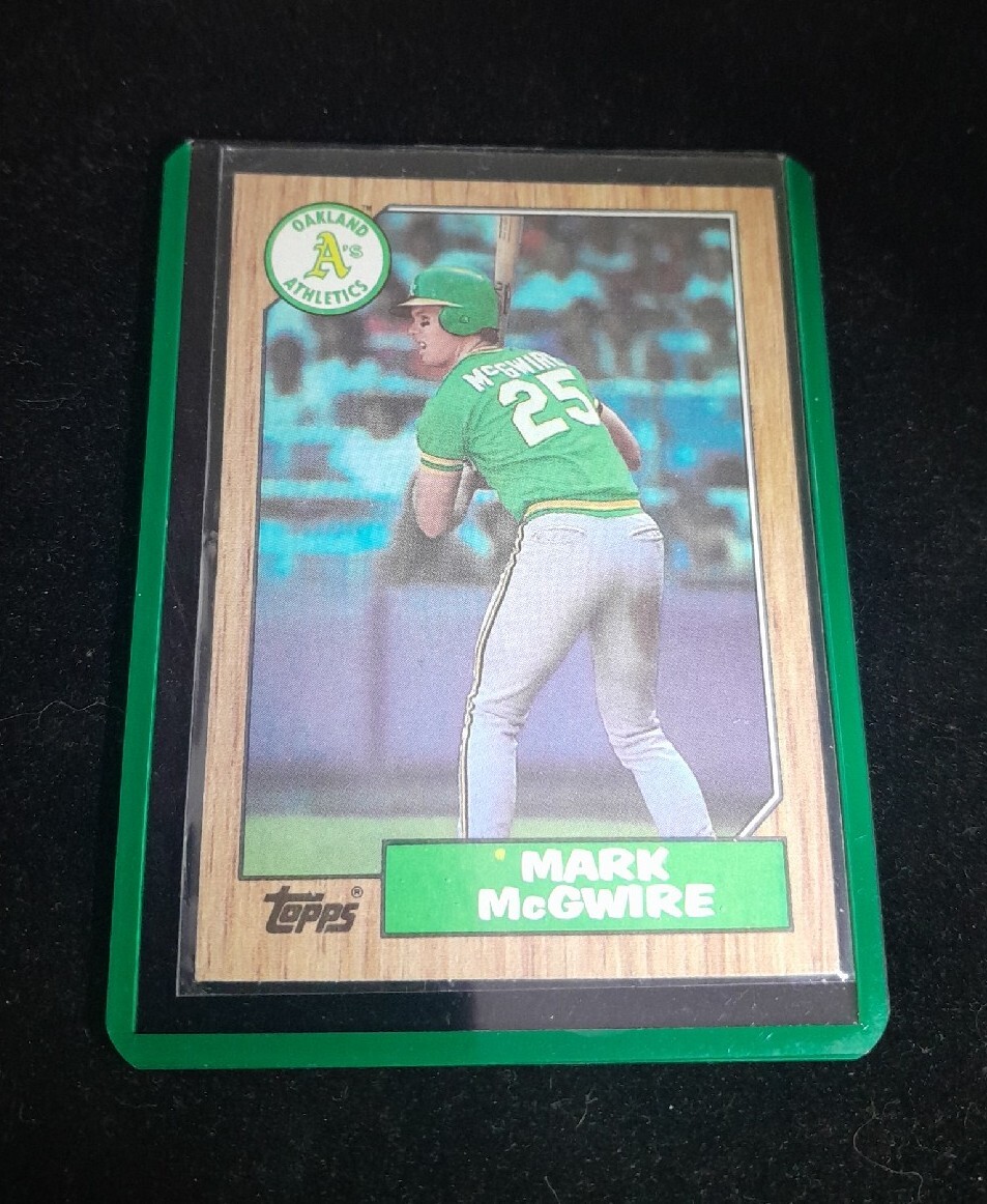 Topps Mark McGwire 1987 #366 Rookie RC ERROR YELLOW ROUND DONUT SPOT A ...