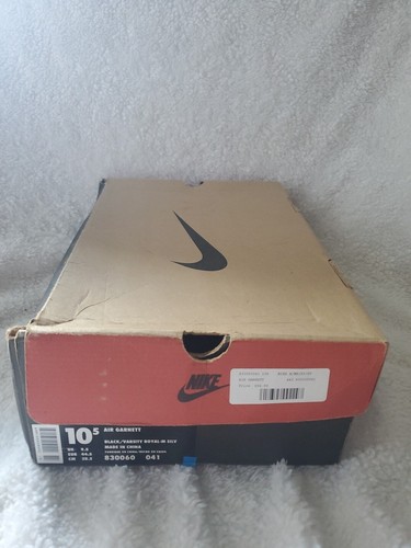 RARE REPLACEMENT EMPTY SHOE SNEAKER BOX ONLY NIKE AIR GARNETT SZ 10.5 ...