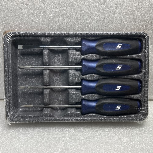 Snap-on Tools 4pc POWER BLUE Soft Grip Mini-Grip Screwdriver Set ...
