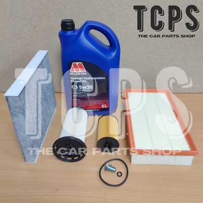 FITS TIGUAN ALLSPACE 2.0 TDI 17-21 FULL FILTER KIT & 5L MILLERS TRIDENT ...