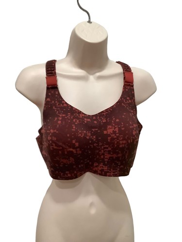 BROOKS Women’s 36C Racerback Rust Orange Run Sports Bra Padded High ...