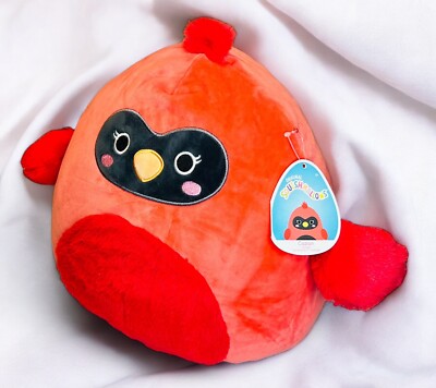 Squishmallow Plush Toy 12” CAZLAN The Red CARDINAL Bird #636 Fuzzy Red ...