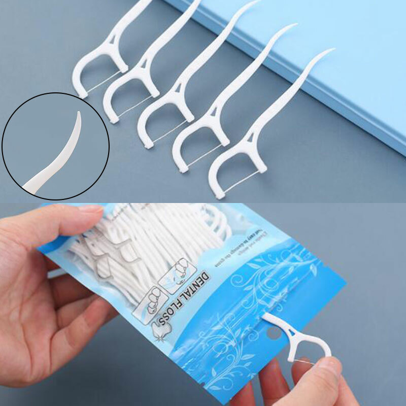 50/100X Dental Floss Flosser Picks Teeth Toothpicks Stick Tooth Clean ...