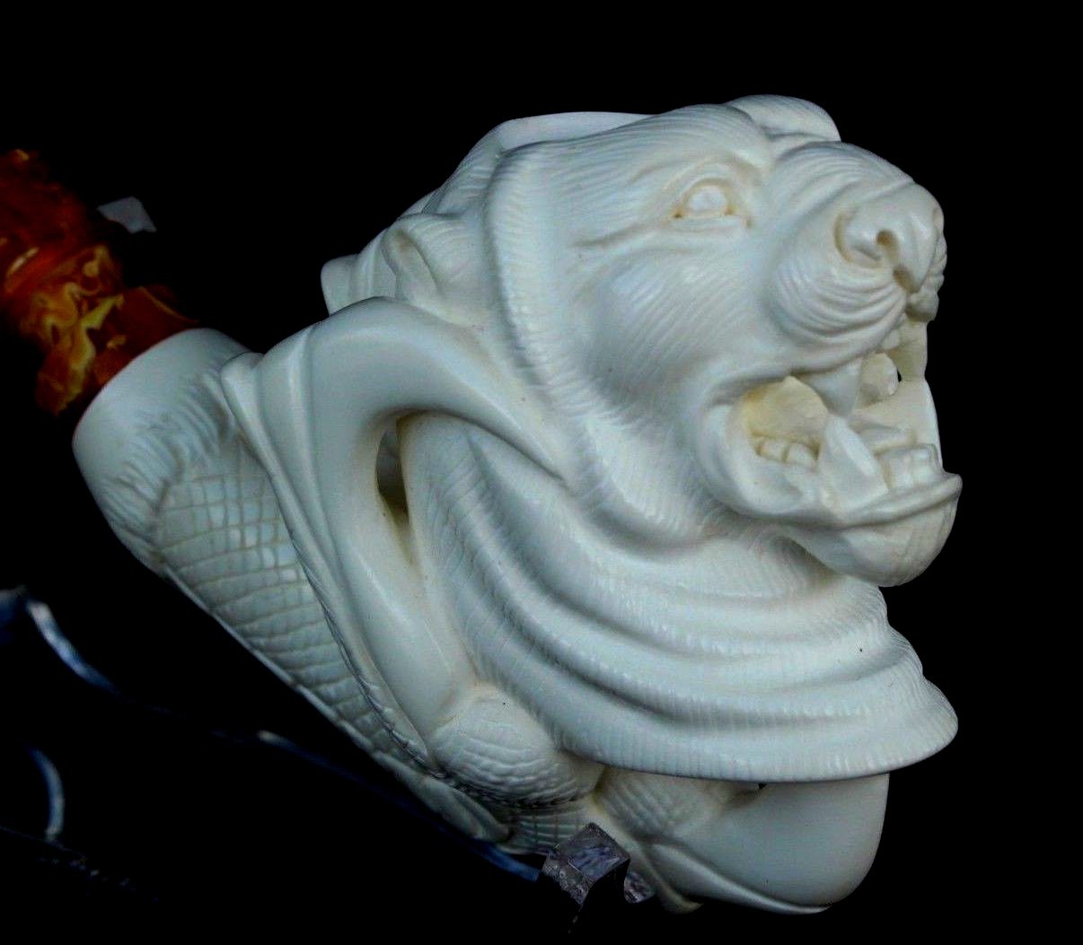 TIGER IN CLAW Block Meerschaum Smoking Tobacco Pipe Pipa Pfeife + CASE ...