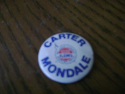 1976 CARTER MONDALE ILGWU Ladies Garment Workers Pinback Pin Politics ...