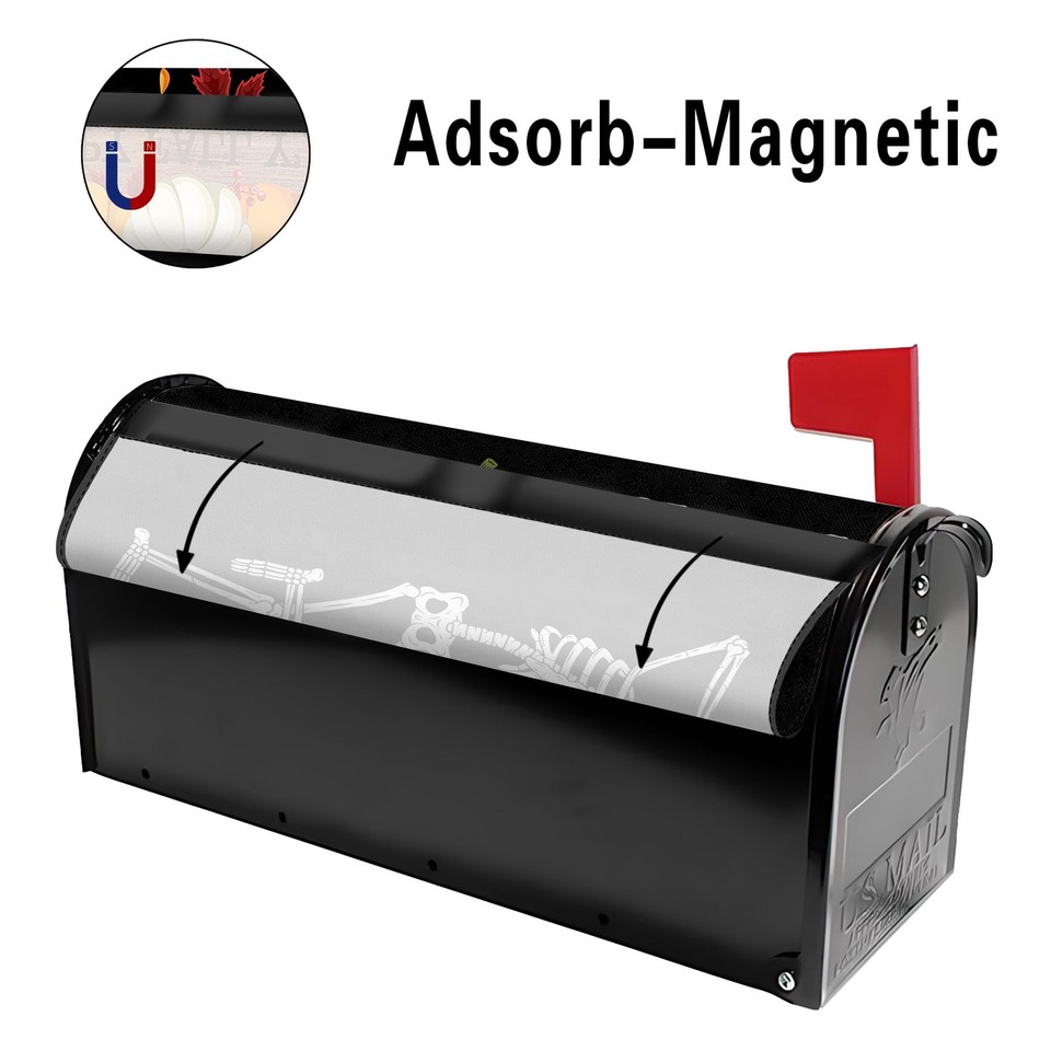 Halloween Skull Mailbox Cover 21x18 Inch, Trick Or Treat Post Letter ...