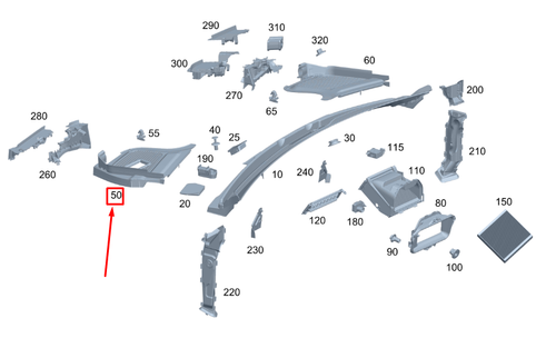 MERCEDES-BENZ GLE W167 Left Covering Water Deflector A1678311200 NEW ...