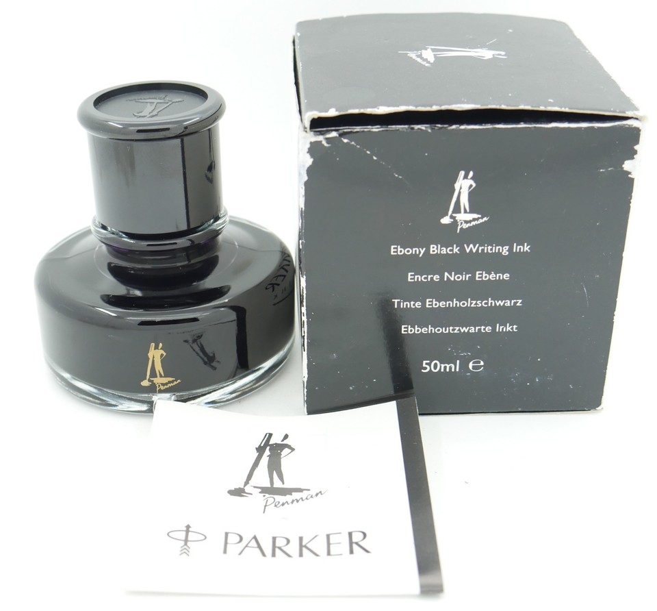 Parker Penman Ebony Black Ink - 50ml Bottle - New, Unused Ink In Box | eBay